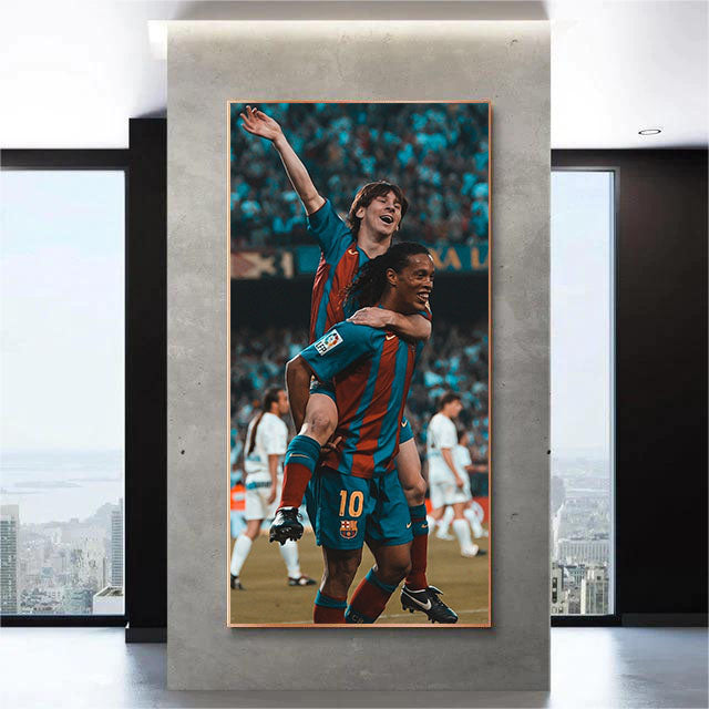 Lionel Messi And Ronaldinho WALL ART - Crystal Porcelain Painting - Al ...